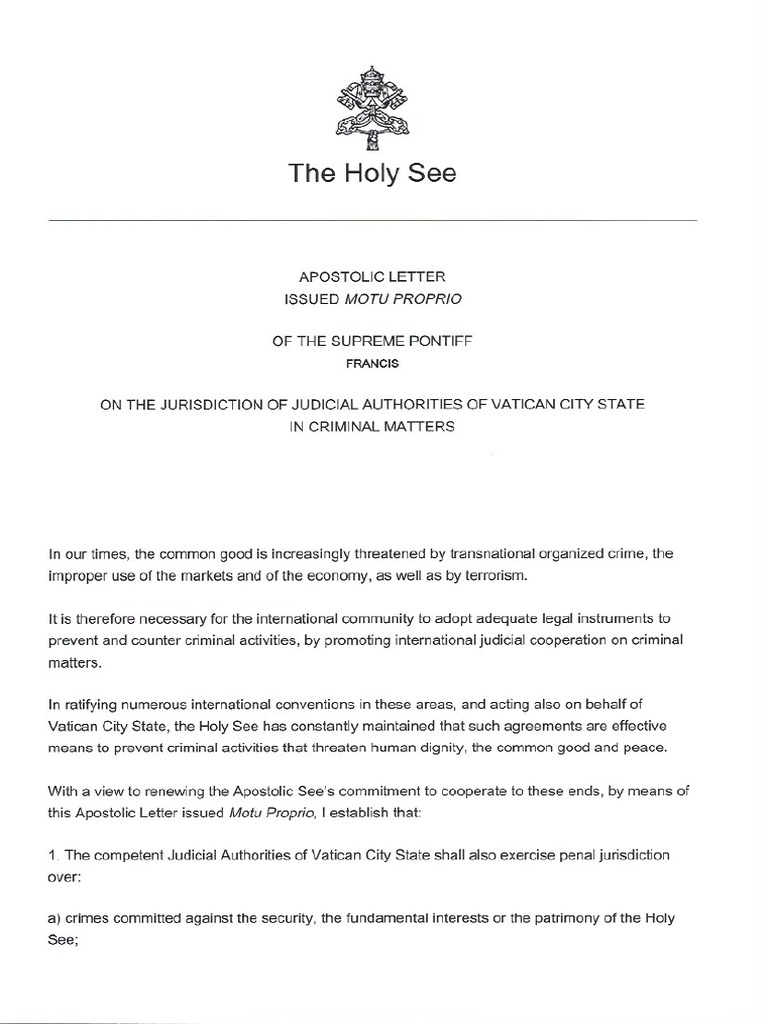Motu Proprio Pg.1 | PDF