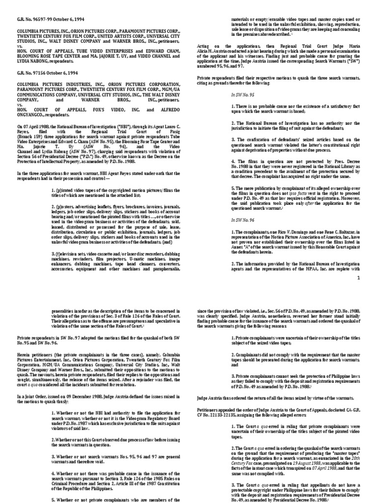 Infringement Case Rulings Overview | PDF | Lawsuit | Copyright Infringement