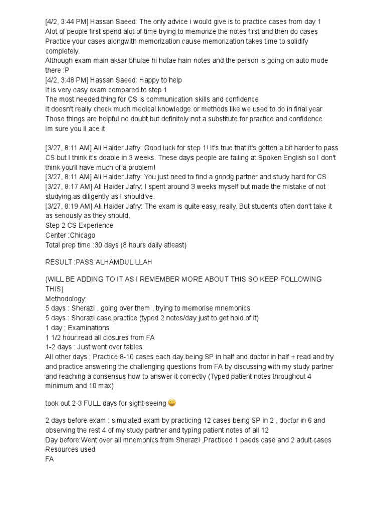 Step 2 CS Advice | PDF | United States Medical Licensing Examination ...