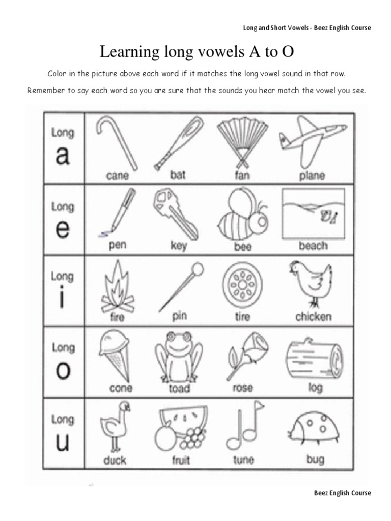 Learning Long Vowels | PDF