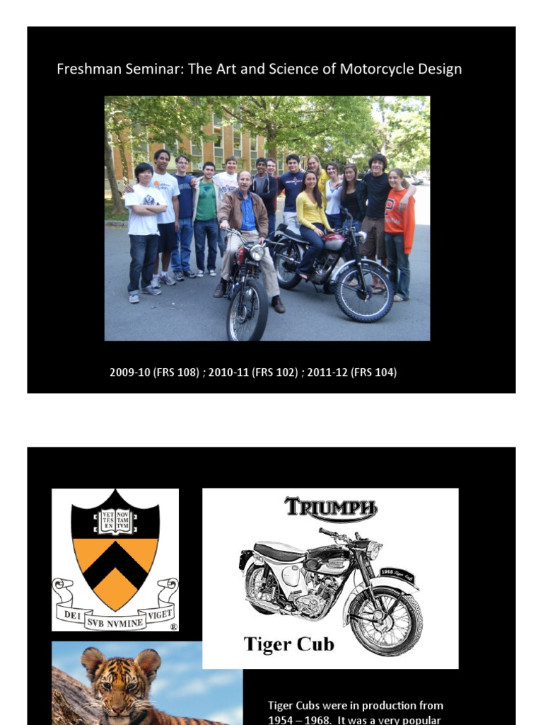 Freshman Seminar: The Art and Science of Motorcycle Design | PDF ...