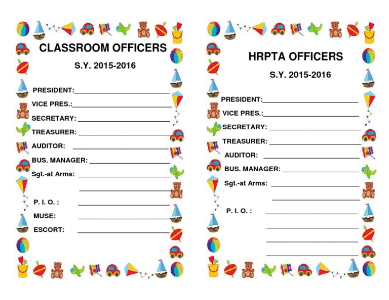 CLASSROOM OFFICERS - Docx2016 | PDF | Career & Growth | Business