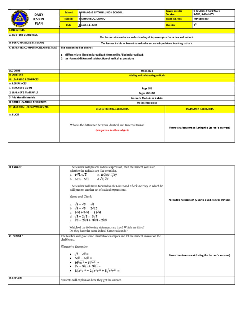 Lesson Plan | Download Free PDF | Lesson Plan | Learning