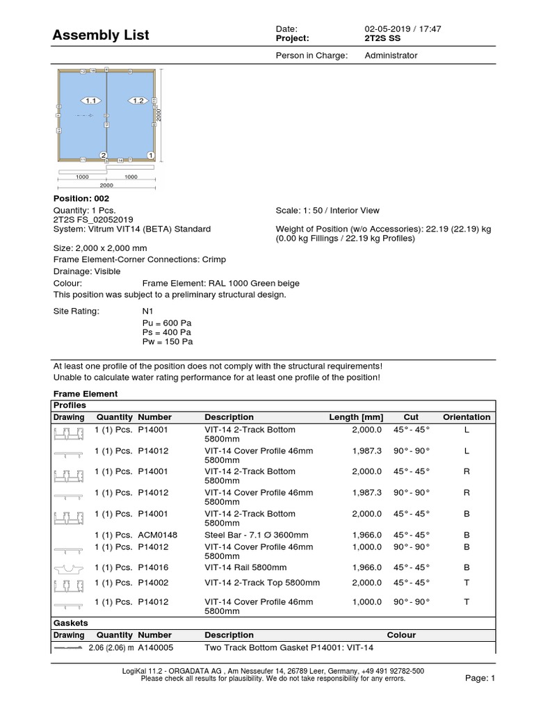 Assembly List 2T2S FS From 02-05-2019 | PDF | Manufactured Goods ...