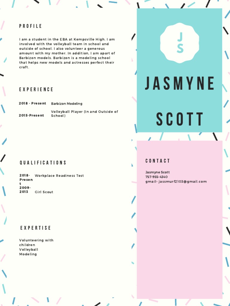 Pastel Pink and Blue Modern Resume | PDF