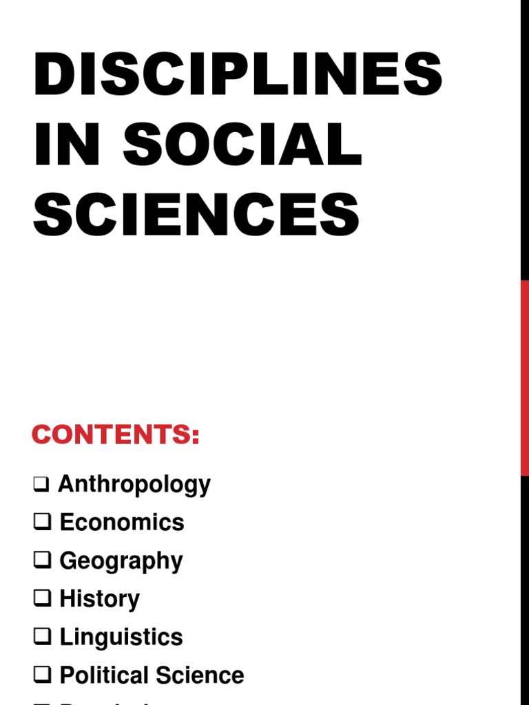 An Overview of Key Disciplines in the Social Sciences: Contents ...