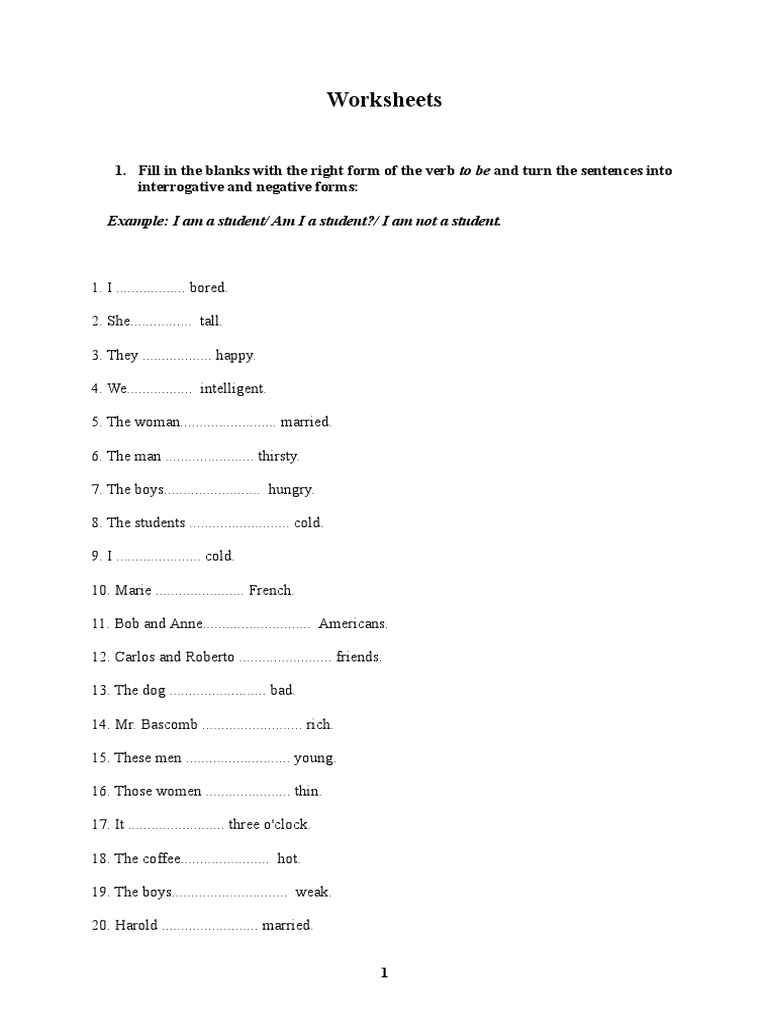 To Be To Have Present Simple | PDF