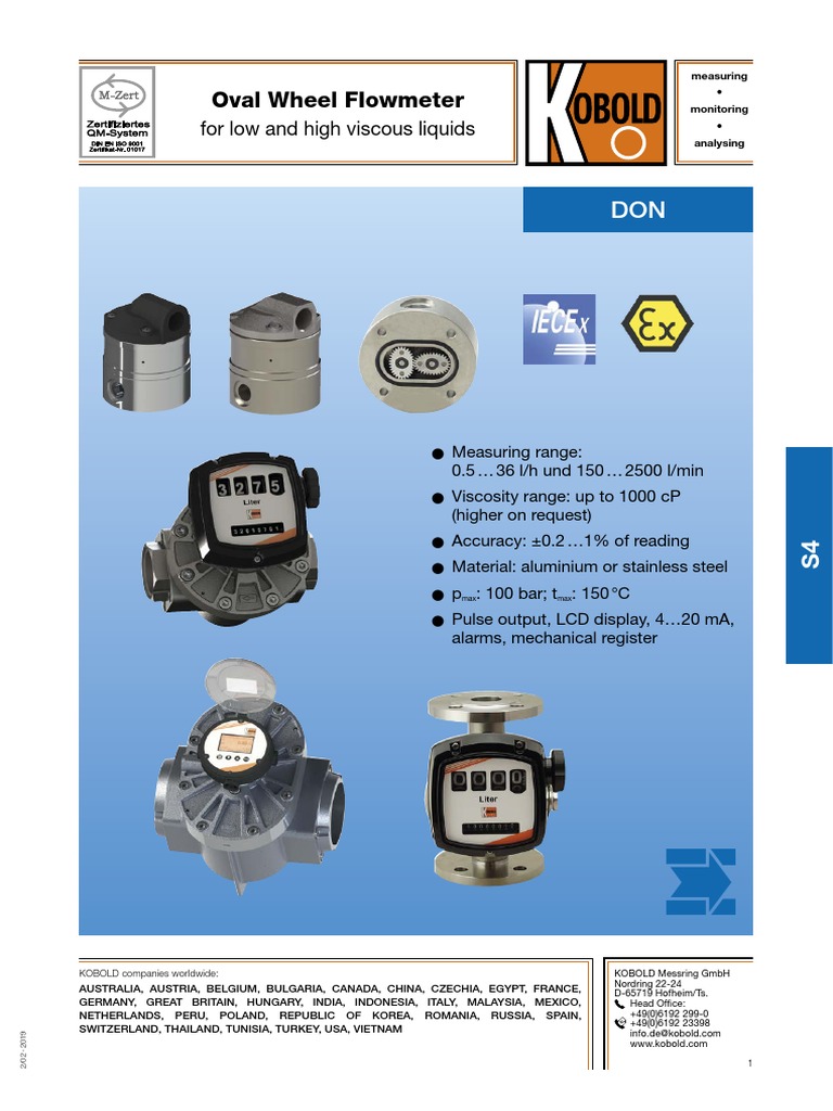 Flujometro Kobold | PDF | Flow Measurement | Carbon