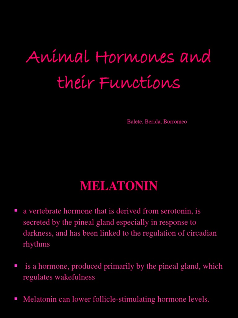 Animal Hormones and Their Functions: Balete, Berida, Borromeo | PDF ...