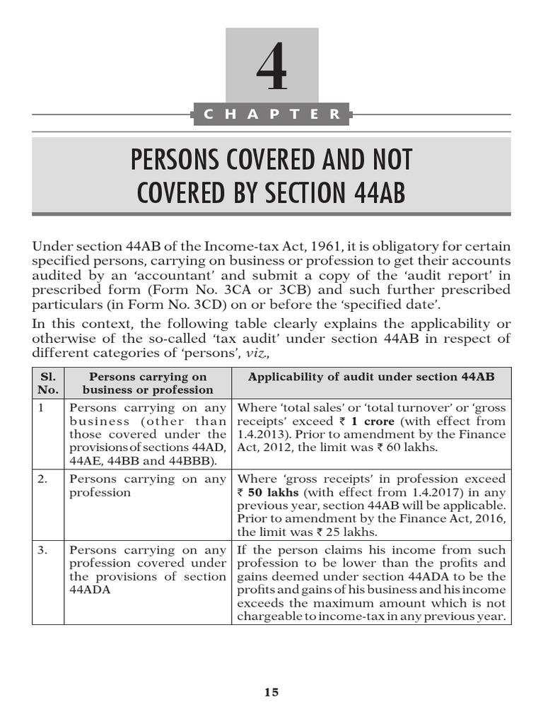 44ab Tax Audit Applicability | PDF | Government Finances | Taxes