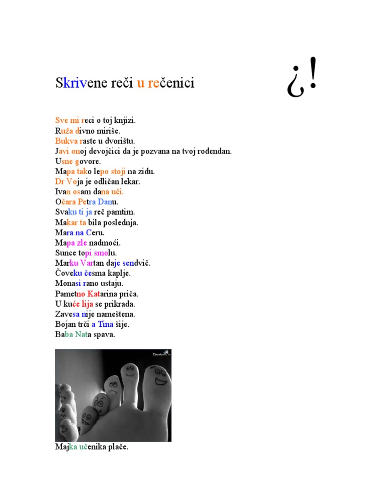 Skrivene Reci U Recenici | PDF