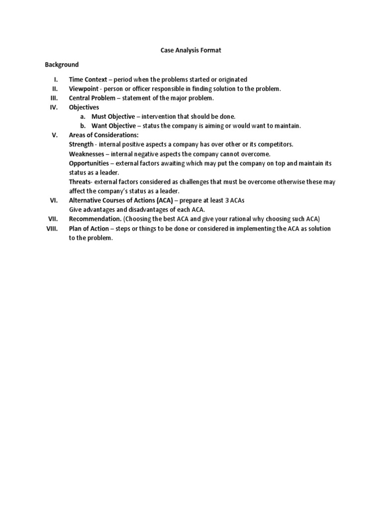 Case Analysis Format | PDF