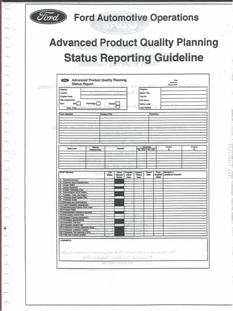 Ford Motor Company Apqp Guideline – IRANNZ