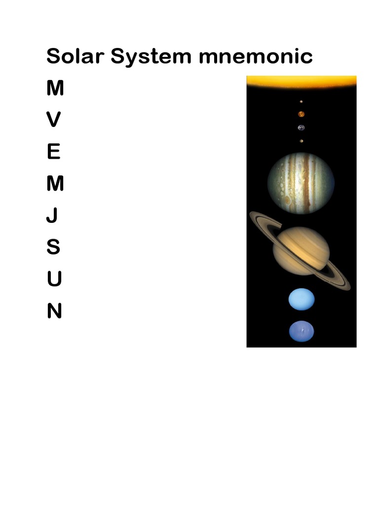 Solar System Mnemonic | PDF