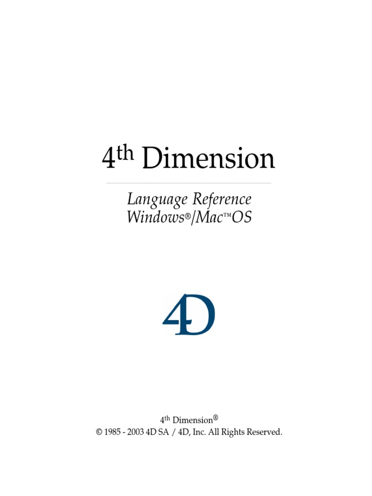 4D 2003 Language | PDF | Array Data Structure | Web Service