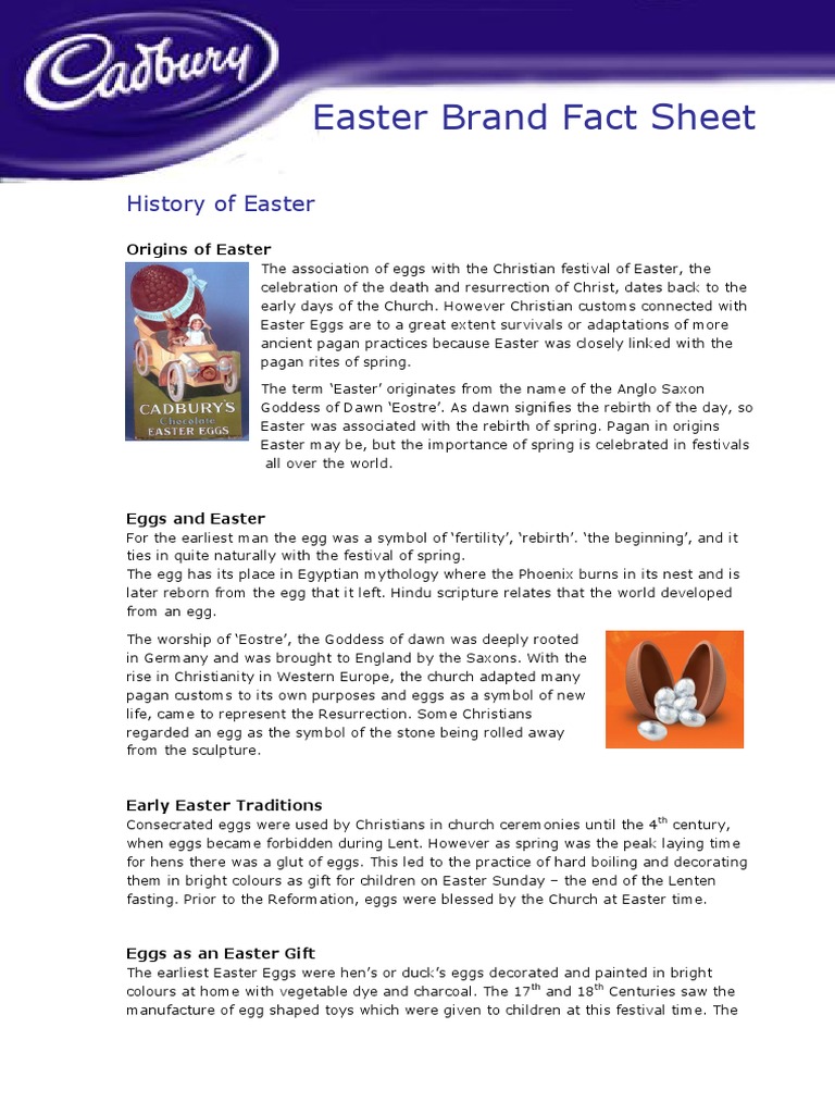 Easter Brand Facts Sheet | PDF | Chocolate | Easter
