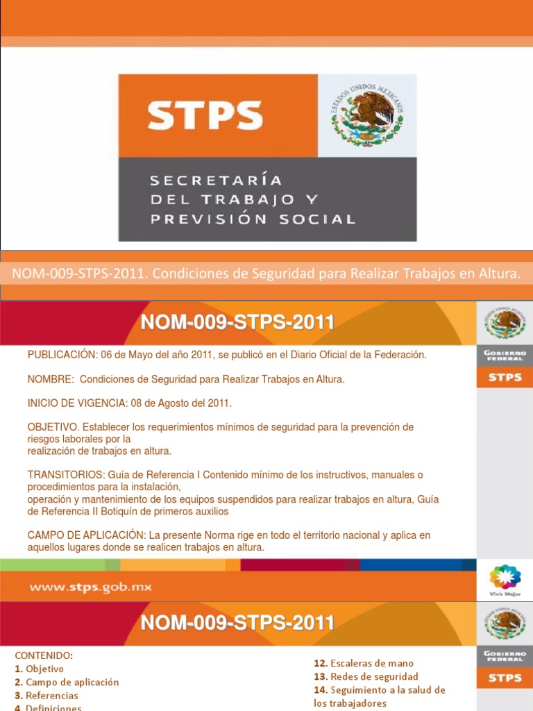 NOM 009 STPS 2011 Condiciones de Seguridad para Realizar Trabajos en ...