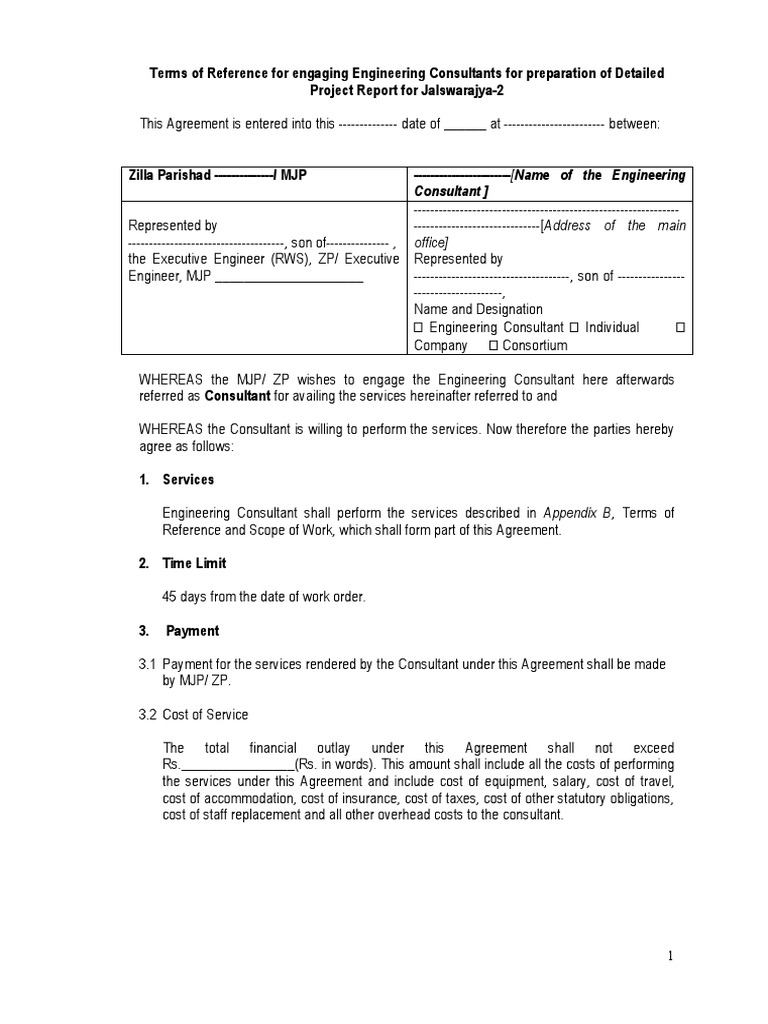 Engineering Consultant Agreement for Jalswarajya-2 | PDF | Drinking ...