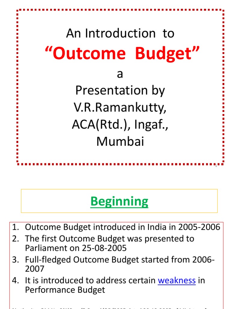 Introducing Outcome Budgets for Improved Government Accountability ...