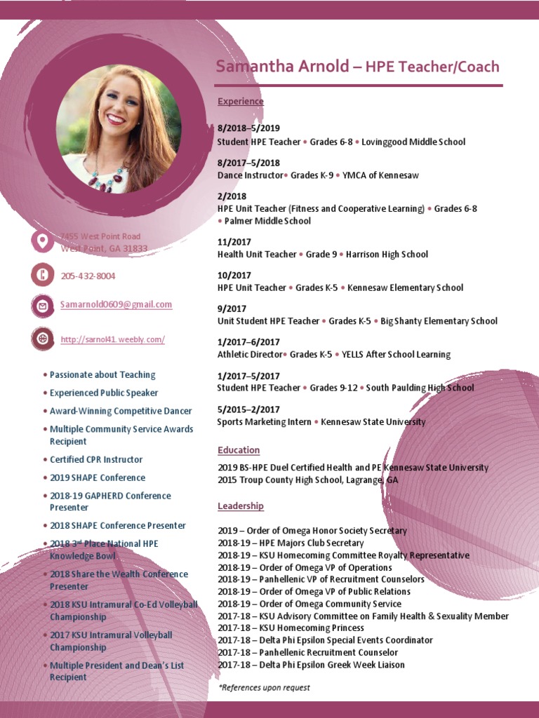 Samantha Resume 2019 1 | Download Free PDF | Learning | Behavior Modification