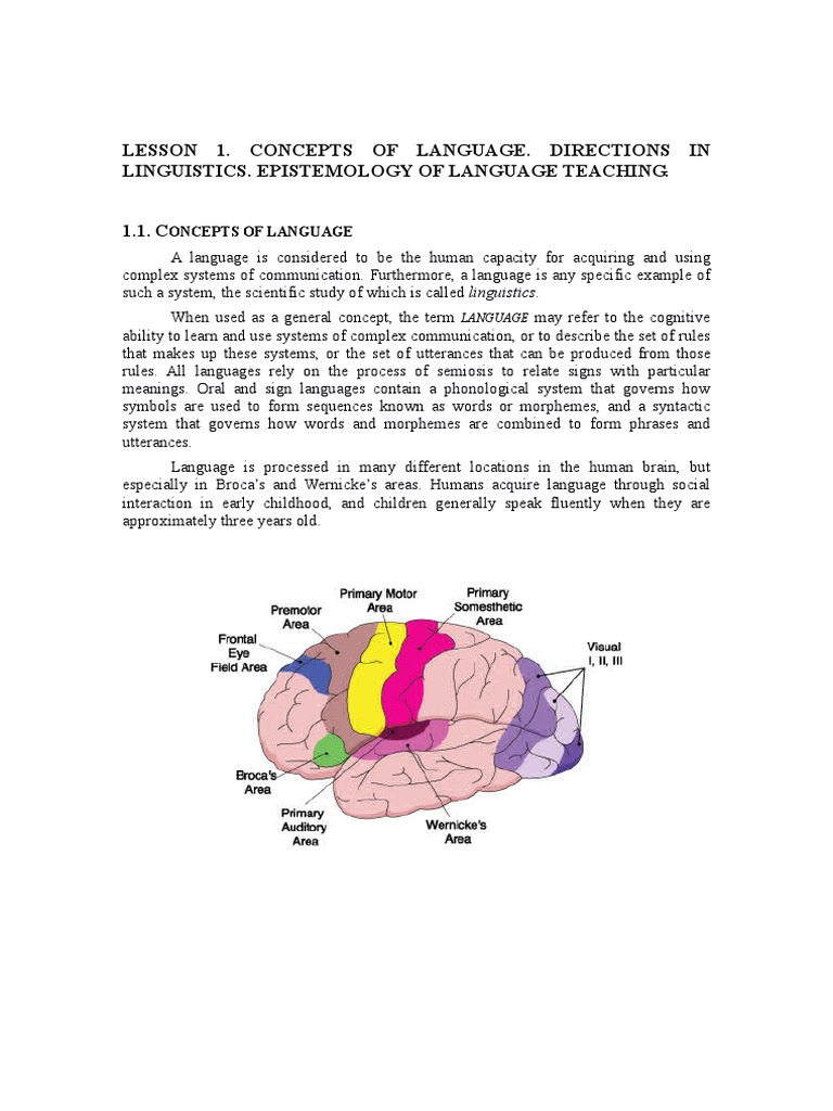 Lesson 1. Concepts of Language. Directions in Linguistics. Epistemology ...