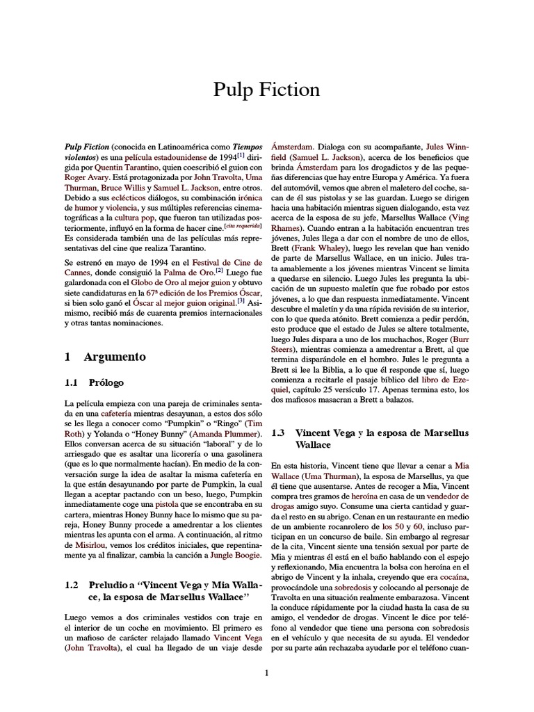 Pulp Fiction | PDF | Pulp Fiction | Ocio