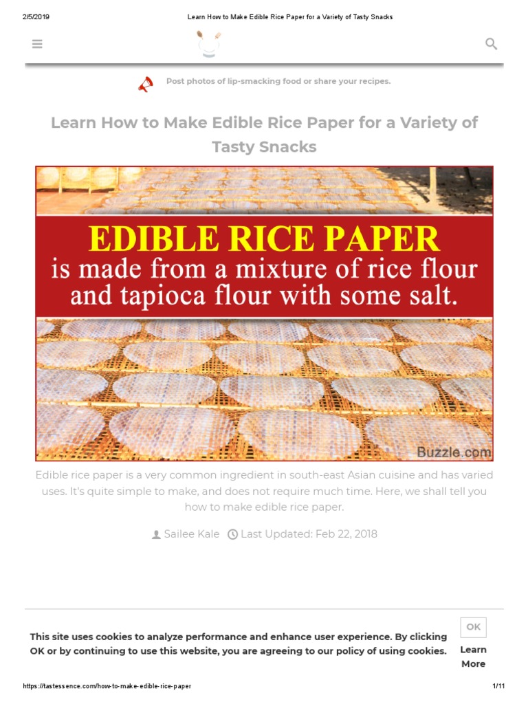 Edible Rice Paper | PDF | Baking | Western Cuisine