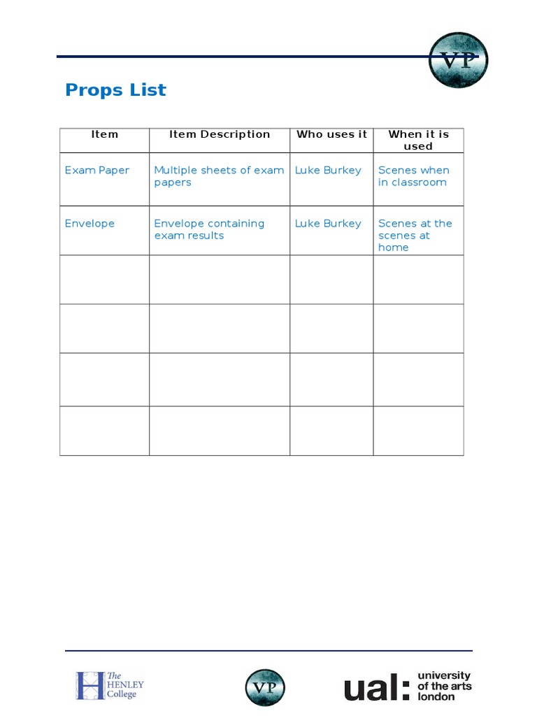 School Drama Props Guide | PDF