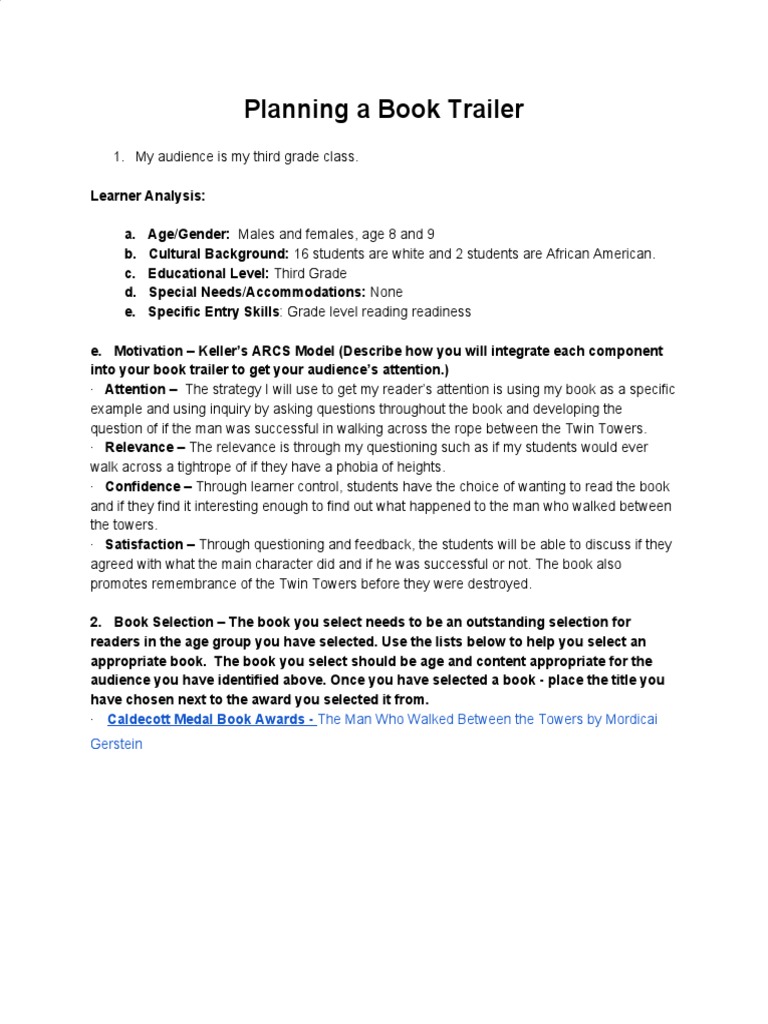 Book Trailer Activity | PDF