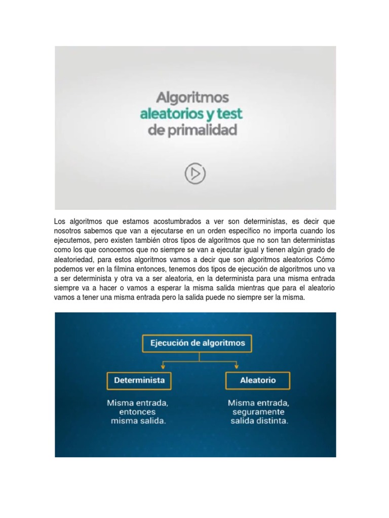 Algoritmos: Determinismo vs Aleatoriedad | PDF | Aleatoriedad | Algoritmos
