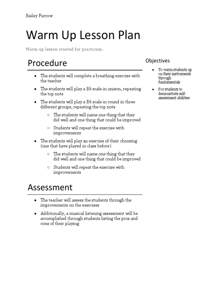 Practicum Lesson Plan | PDF