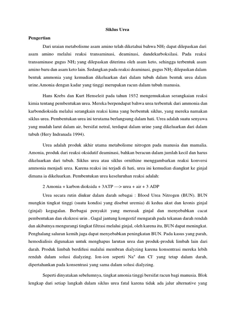 Siklus Urea | PDF | Memasak, Makanan, & Anggur | Kesehatan Holistik