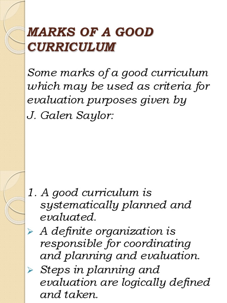 Qualities of A Good Curriculum | PDF | Curriculum | Education Theory