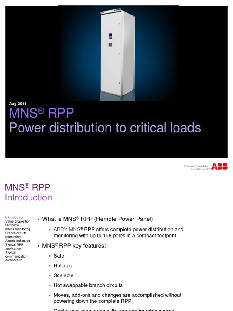1TPMB04101 ABB MNS RPP Power Distribution To Critical Loads | Direct Current | Mains Electricity