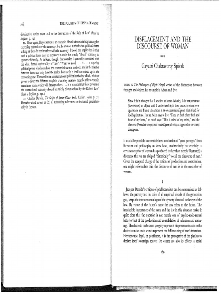 Displacement and The Discourse of Woman | PDF