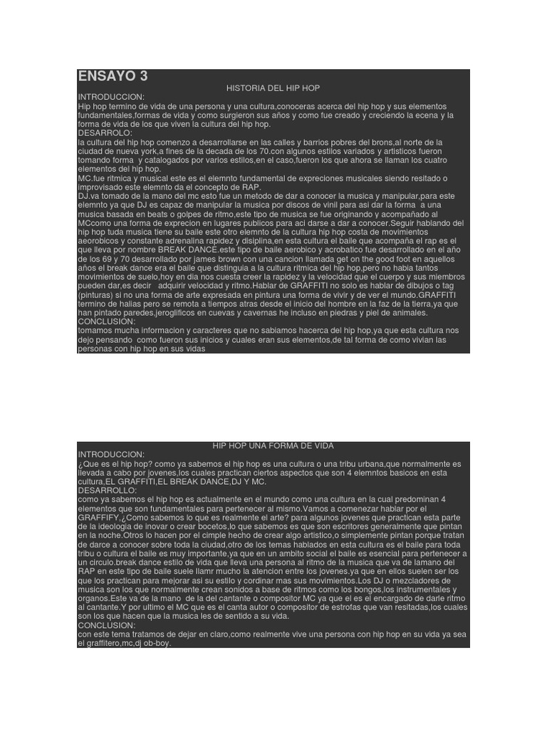 Ensayo Rap | PDF | Música hip-hop | Golpecitos