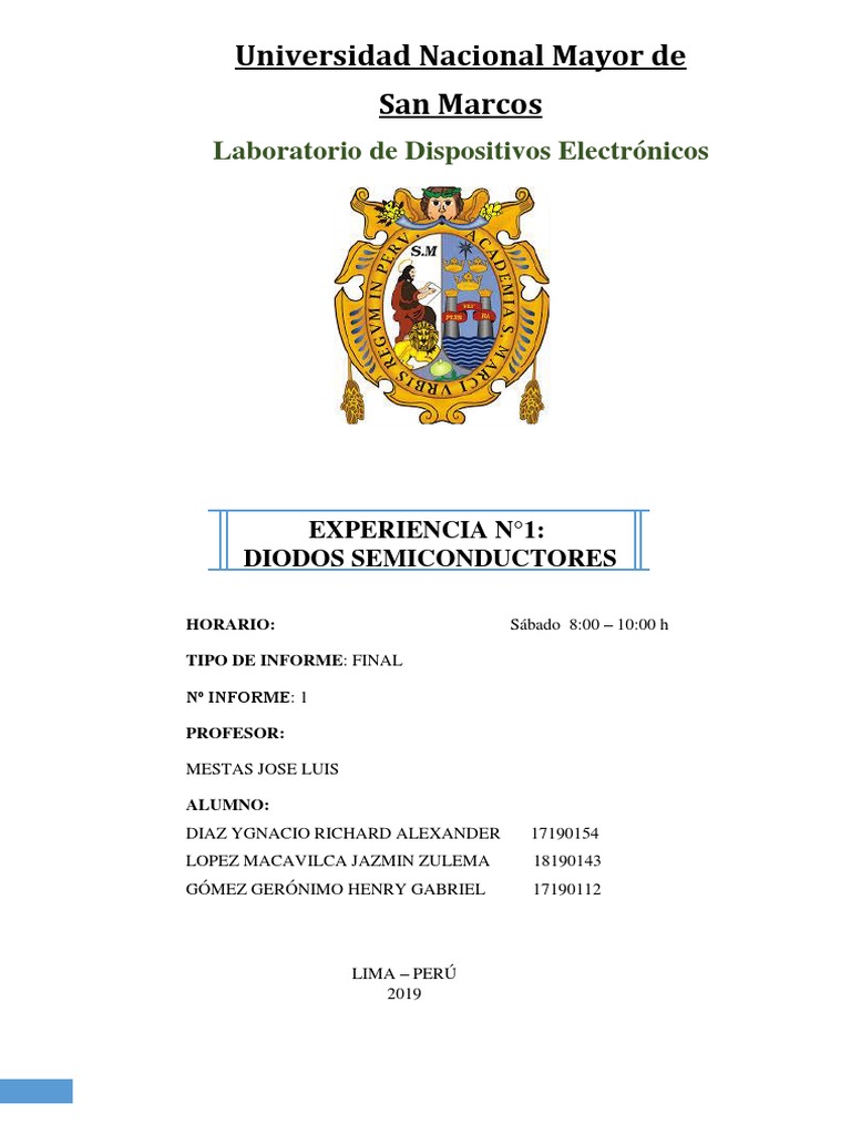 Inorme Final 1 Dispo | PDF | Diodo | Dispositivos semiconductores
