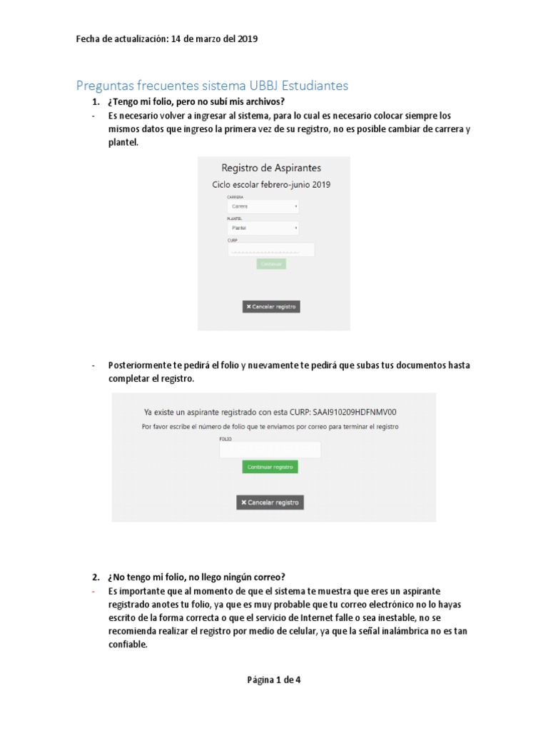 Preguntas Frecuentes UBBJ | PDF | Internet | Archivo de computadora