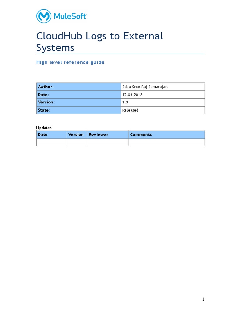 Cloudhub Logging v1 PDF | PDF | Hypertext Transfer Protocol | Application Programming Interface