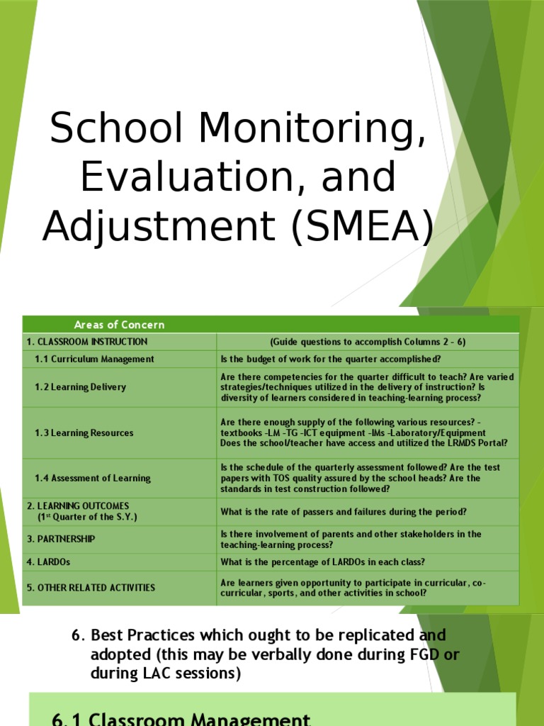 New SMEA Framework Template | PDF | Curriculum | Classroom
