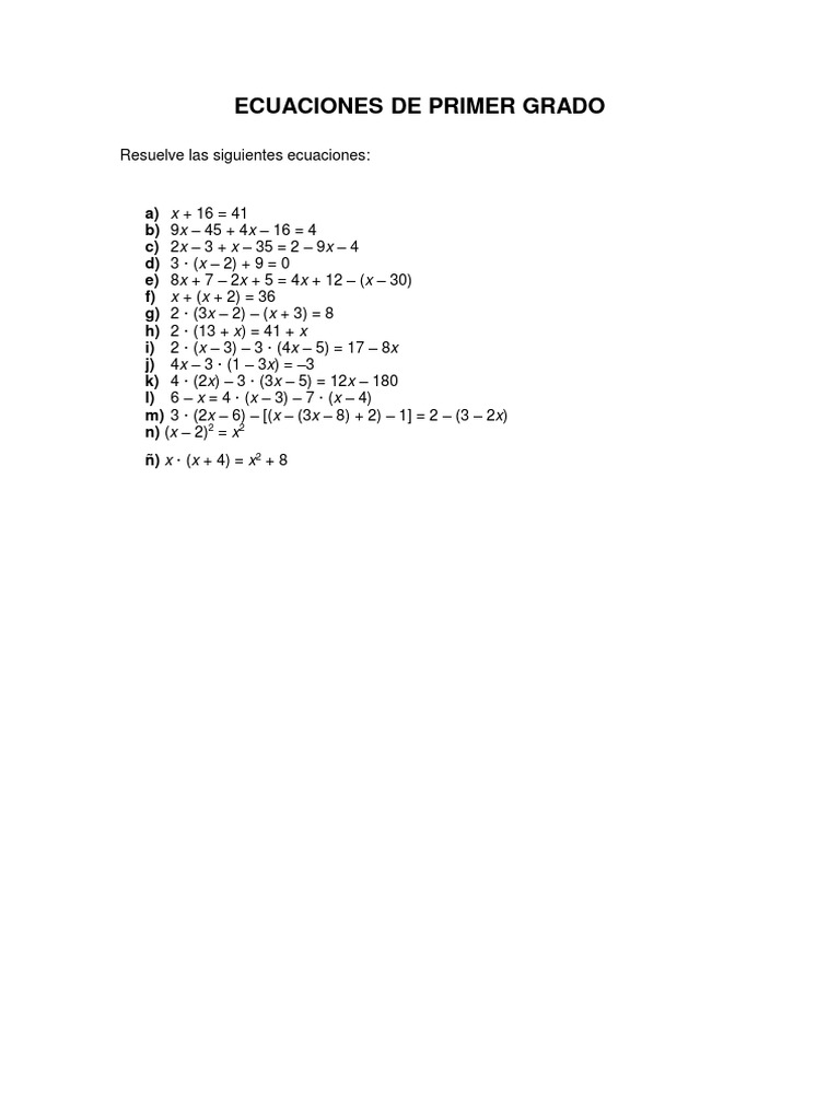 Solving Various First Degree Equations: Step-by-Step Solutions | PDF