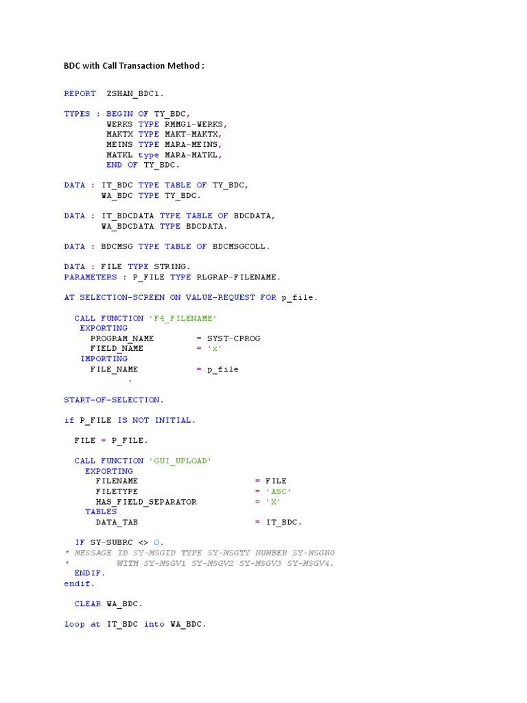 Sap Abap BDC | PDF | Filename | File Format