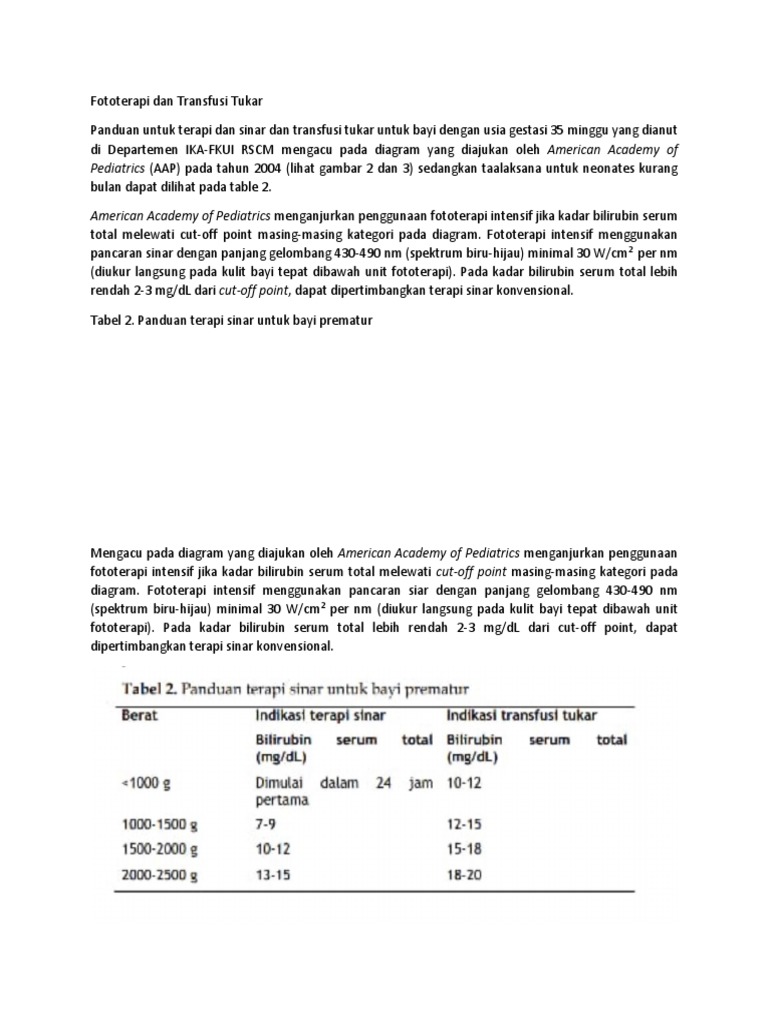 Fototerapi Dan Transfusi Tukar | PDF | Kesehatan Holistik
