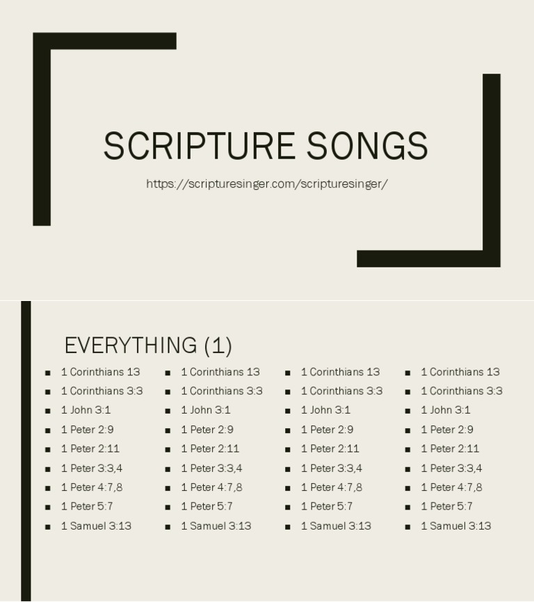 Songs of Faith: A Collection of Scripture Set to Music | PDF