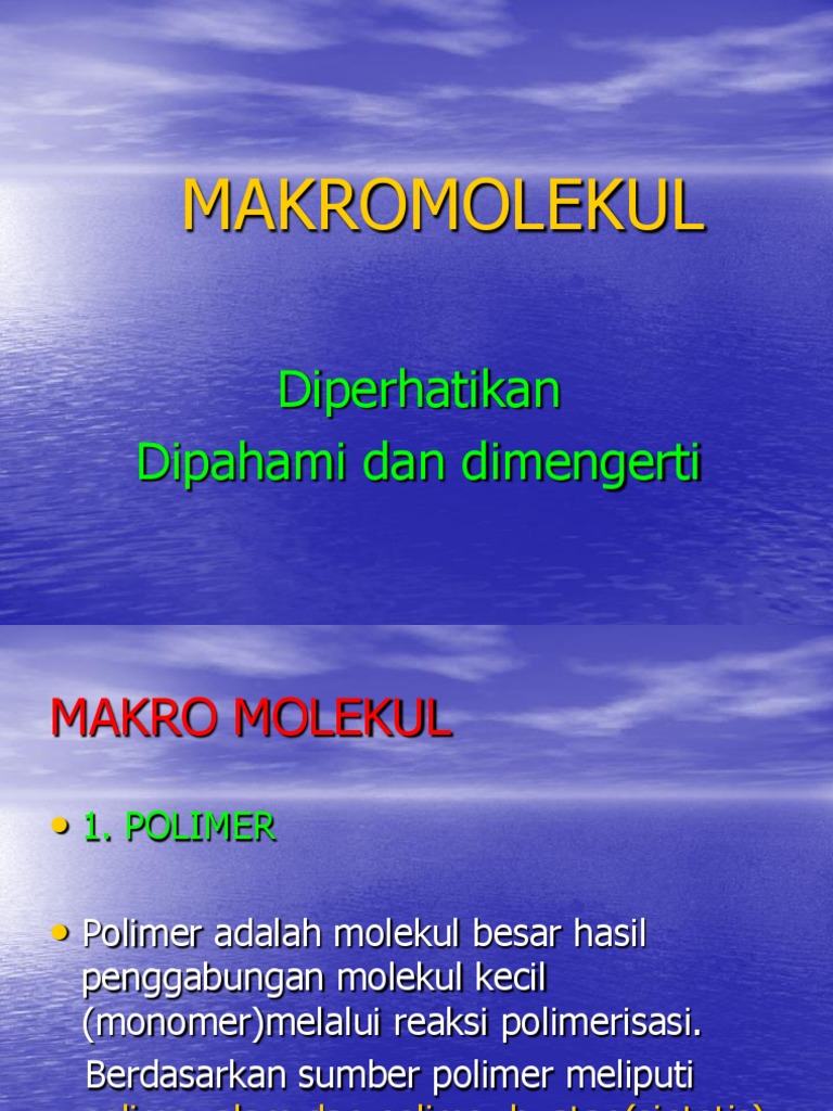 Power Point MAKROMOLEKUL Ok2016 | PDF