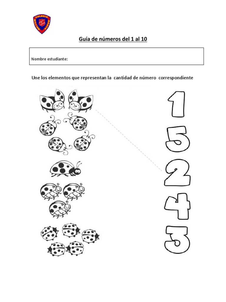 Guía de Números Del 1 Al 10 | PDF