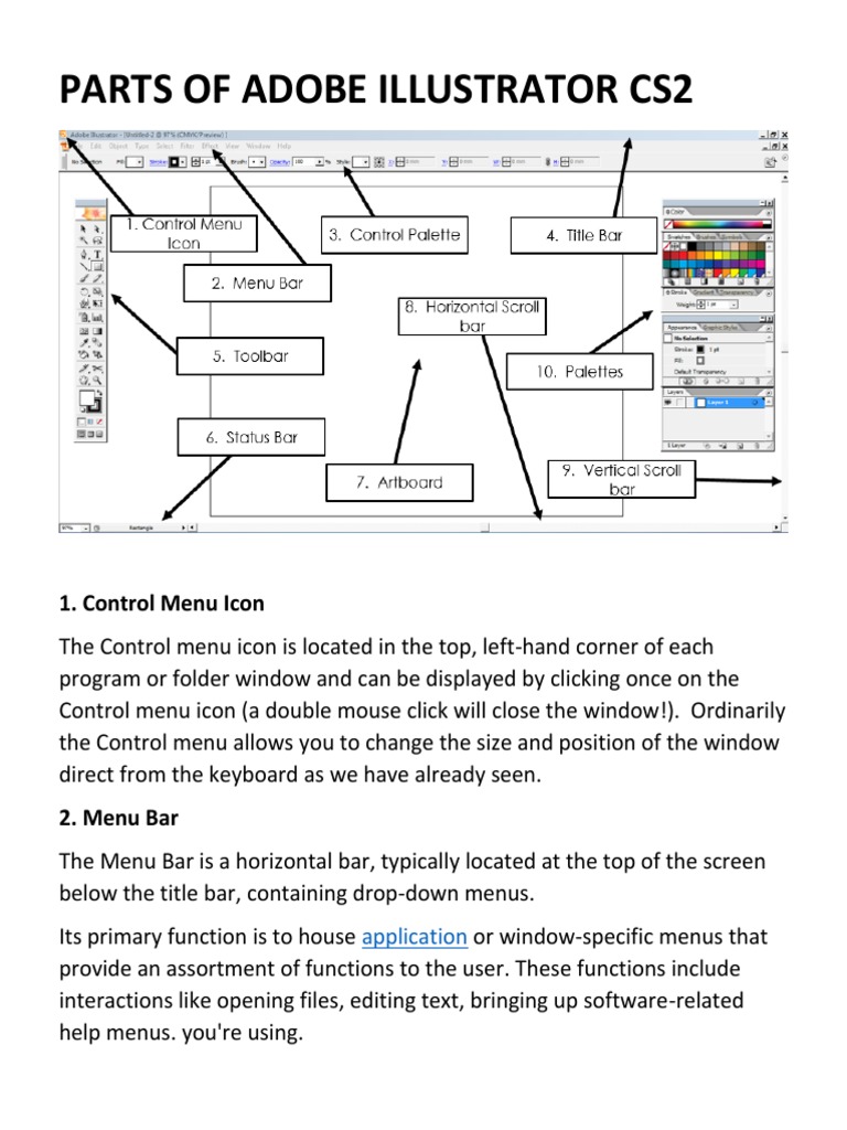 Parts of Adobe Illustrator Cs2 | PDF