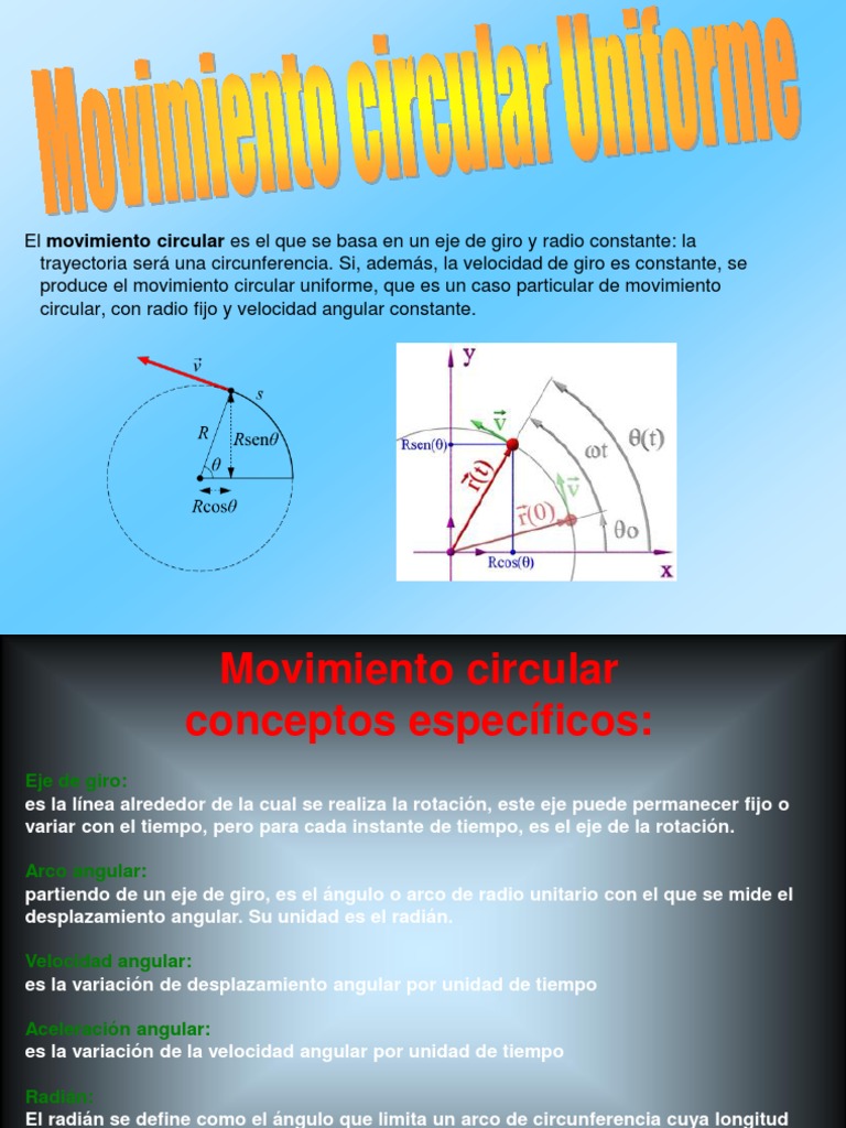 Movimiento Circular Uniforme | PDF | Rotación | Espacio