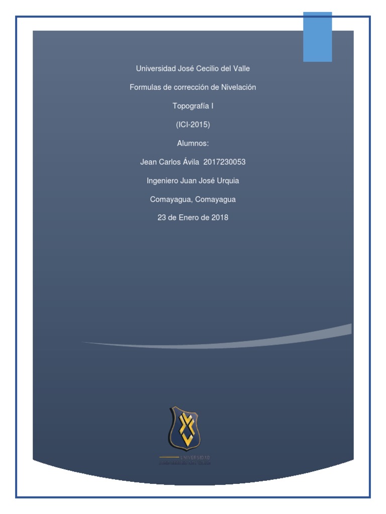 Fórmulas de Nivelación en Topografía | PDF | Topografía | Medición