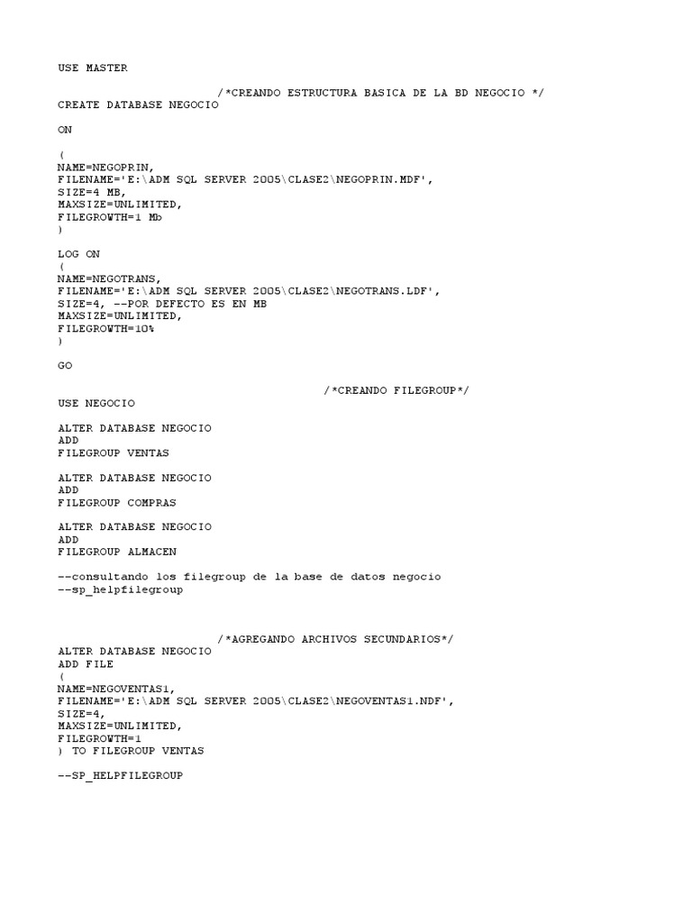 Comando SQL Mas UTILIZADOS | Descargar gratis PDF | Servidor SQL de Microsoft | Bases de datos